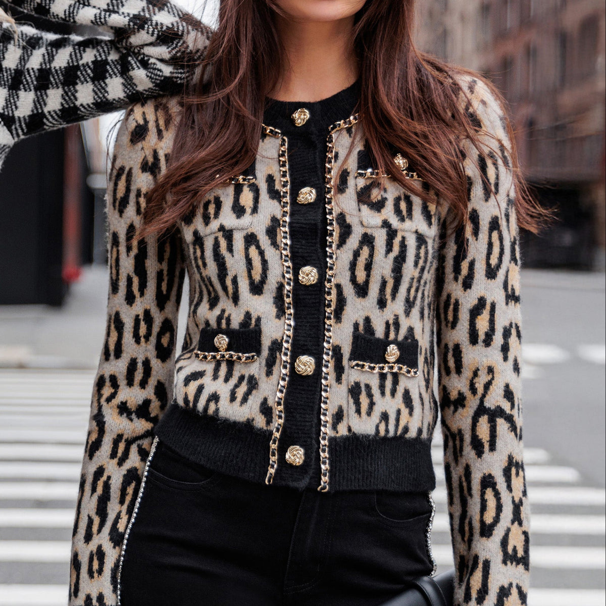 leopard skin pattern cardigan