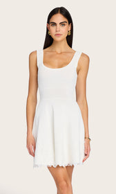 Orpheus Lace Combo Rib Dress In White | Generation Love
