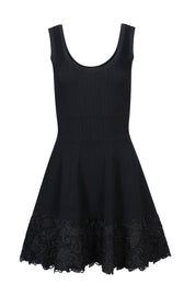 Orpheus Lace Combo Rib Dress In Black | Generation Love